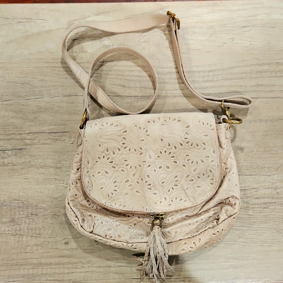 Luisa Vannini Lasercut Genuine Leather Crossbody Bag Made In Italy
